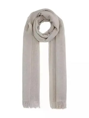 Fabiana Filippi Metallic-thread Fringed Scarf - Grey