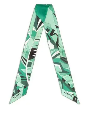 LANCEL Arabesque-motif Silk Headband - Green