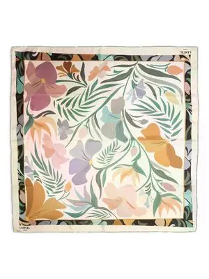 LANCEL Reve De Fleurs-print Square Scarf - Green