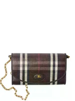 Burberry Highlands Check-pattern Chain Wallet - Red