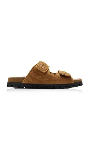 Miu Miu Suede Fussbett Sandals - Olive