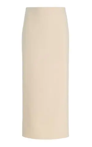 BIRROT Crepe Maxi Skirt - White