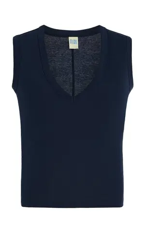 FLORE FLORE Dewi Cotton Tank Top - Navy