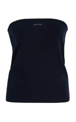 Miu Miu Knit Tube Top - Navy