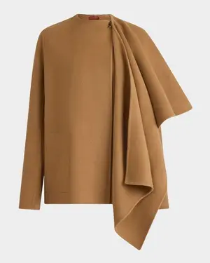 Altuzarra Dak Wool Cape Coat - Saddle