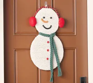 HOME REFLECTIONS As Is 24' Woven Fabric Hanging Snowman - One-color