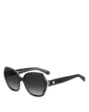 Kate Spade New York Layne Square Geometrical 57mm Sunglasses - Pattern Black