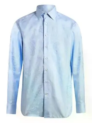 Etro Floral-pattern Long-sleeved Shirt - Blue