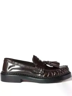 Miu Miu Tassel Leather Loafers - Brown