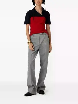 Miu Miu Embroidered-logo Trousers
