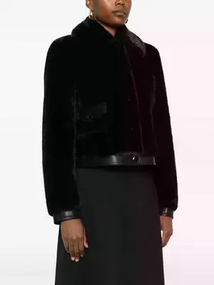 Patrizia Pepe Faux-fur Leather-trimmed Jacket