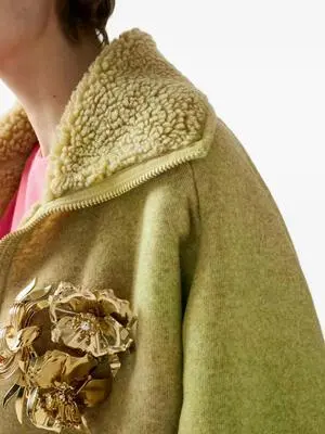 Miu Miu Zip-up Shearling Jacket - Neutrals