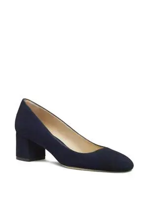 STUART WEITZMAN Maewe Block-heel Suede Pumps - Blue