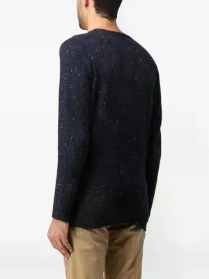 DRUMOHR Speckled Round-neck Sweater - Blue