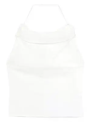 Paris Georgia Christophe Halterneck Draped Top - White