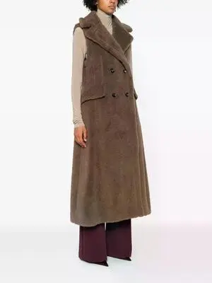 Max Mara Boario Double-breasted Sleeveless Coat - Brown