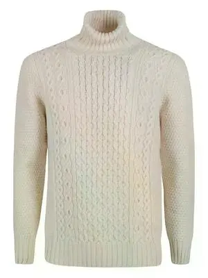 DRUMOHR Turtleneck Cable-knit Sweater - Neutrals