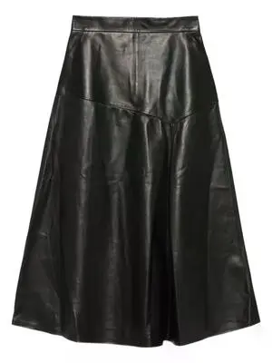 PENCE 1979 Leather A-line Midi Skirt