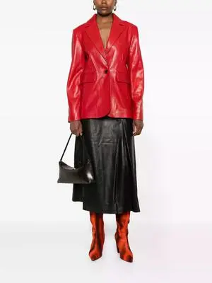 PENCE 1979 Leather A-line Midi Skirt