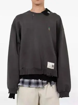 Mihara Yasuhiro Layered Sweatshirt With Distressed Detailing - Black