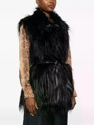 Pinko Faux-fur Gilet With Belt