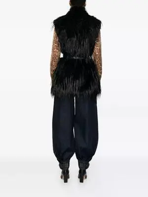 Pinko Faux-fur Gilet With Belt