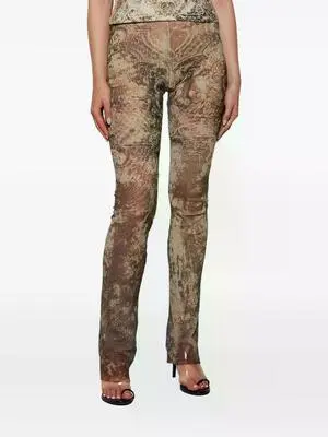 JEAN PAUL GAULTIER Medallion-print Trousers - Neutrals