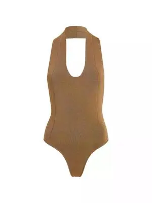 Khaite Toto Halter-Neck Bodysuit Brown