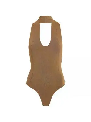 Khaite Toto Halter-neck Bodysuit - Brown