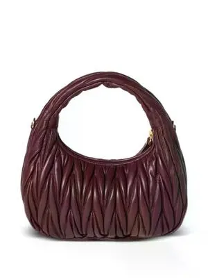 Miu Miu Wander Matelassé Nappa Leather Shoulder Bag - Red