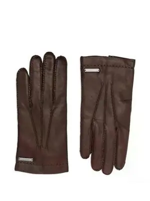 Corneliani Leather Gloves - Brown