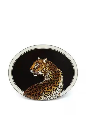 Dolce & Gabbana Leopard-print Porcelain Platter - Black