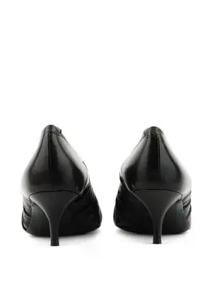 PAUL WARMER Pleated Kitten-heel Pumps