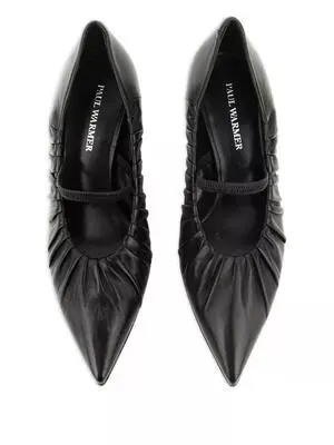 PAUL WARMER Pleated Kitten-heel Pumps