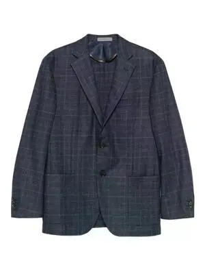 Corneliani Checked Two-button Blazer - Blue