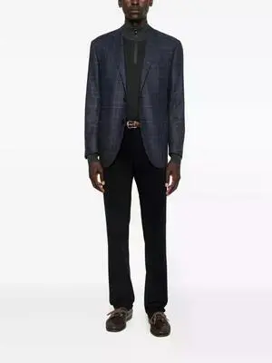 Corneliani Checked Two-button Blazer - Blue