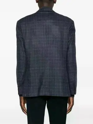 Corneliani Checked Two-button Blazer - Blue