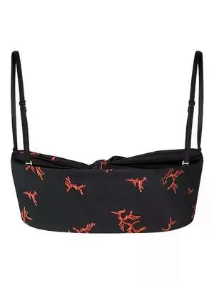 Fendi Coral-print Tie-front Bikini Top