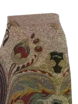 Etro Paisley Ribbed-knit Flared Skirt - Neutrals