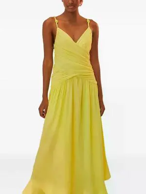 Farm Rio Knotted-strap Ruffled Maxi Dress