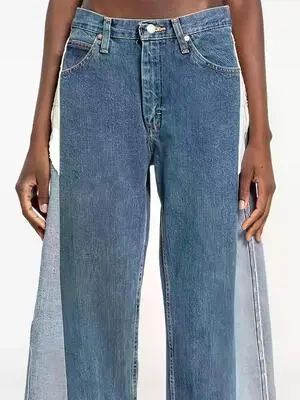 E.L.V. DENIM Paneled Frayed Jeans