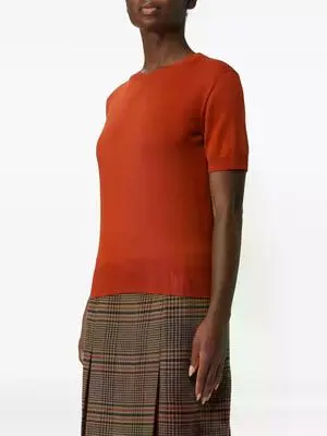 Saint Laurent Short-sleeve Crew-neck Sweater - Orange