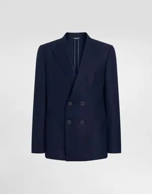 Dolce & Gabbana Double-breasted Linen Jacket - Blue