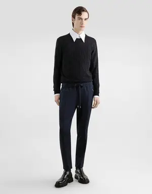 Dolce & Gabbana Stretch Cotton Gabardine Jogging Trousers - Blue