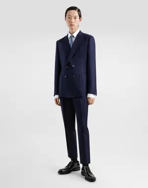 Dolce & Gabbana Tailored Wool Pants With Double Darts - Blue
