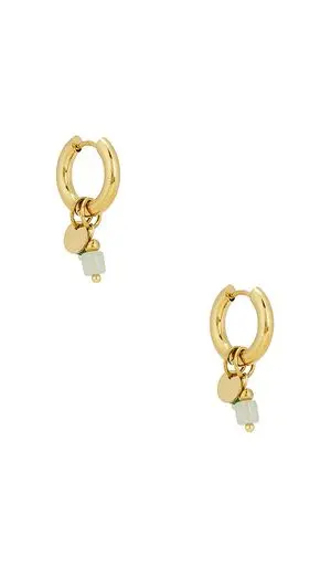 BRACHA Sage Hoop Earrings - Gold Green