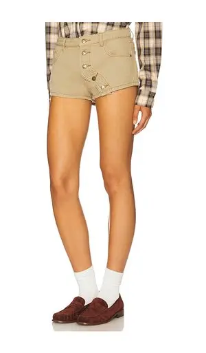 Lioness Sundrenched Taupe Denim Shorts - Stone