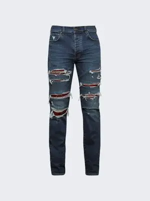 Amiri Croc Slim Thrasher Jean - Blue