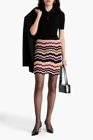 Missoni Brushed Crochet-knit Mini Skirt - Black