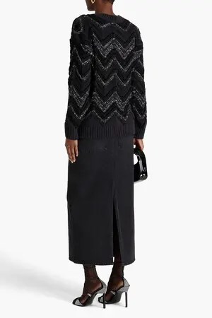 Missoni Sequin-embellished Knitted Sweater - Black